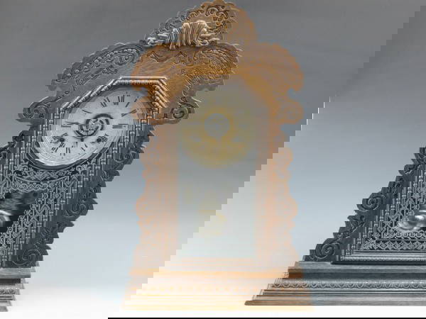 An Ansonia Kensico Gingerbread Kitchen Clock