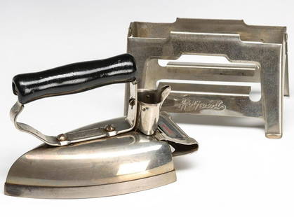 Antique Edison Hughes Highpoint Electric Iron With Stand