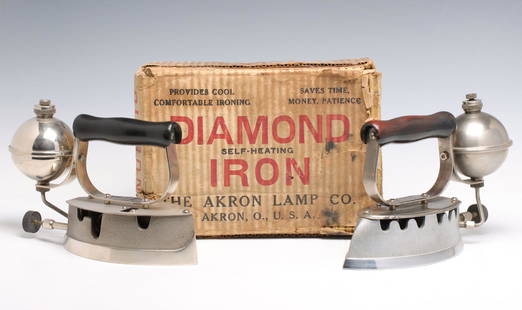 Vintage Gas "diamond Iron" By Akron Lamp Co.