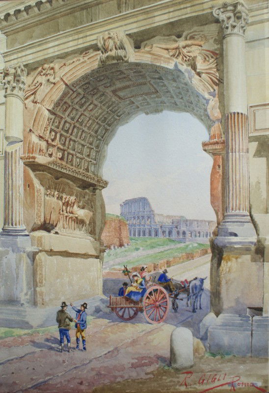 WATERCOLOR ON PAPER BY ROBERTO GIGLI (1846 - 1922)