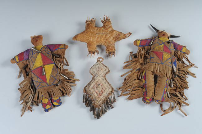 Four Native American Toys And Dolls