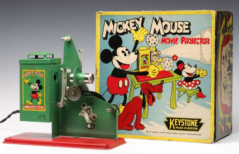 A Keystone Mickey Mouse Movie Projector In Box