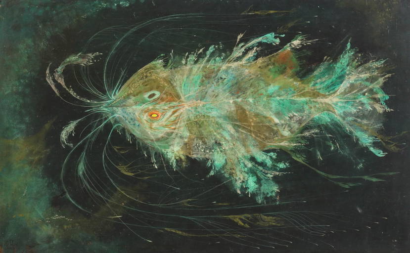 Gordon Laite (1925 1978) Polymer On Masonite