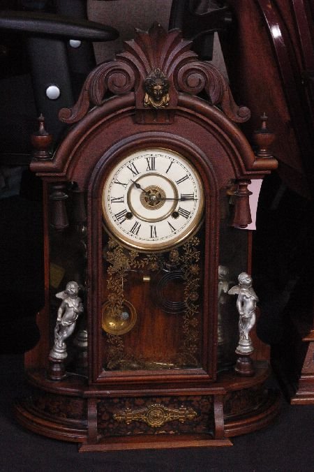 NEW HAVEN 'OCCIDENTAL' FANCY MIRROR SIDED PARLOR CLOCK