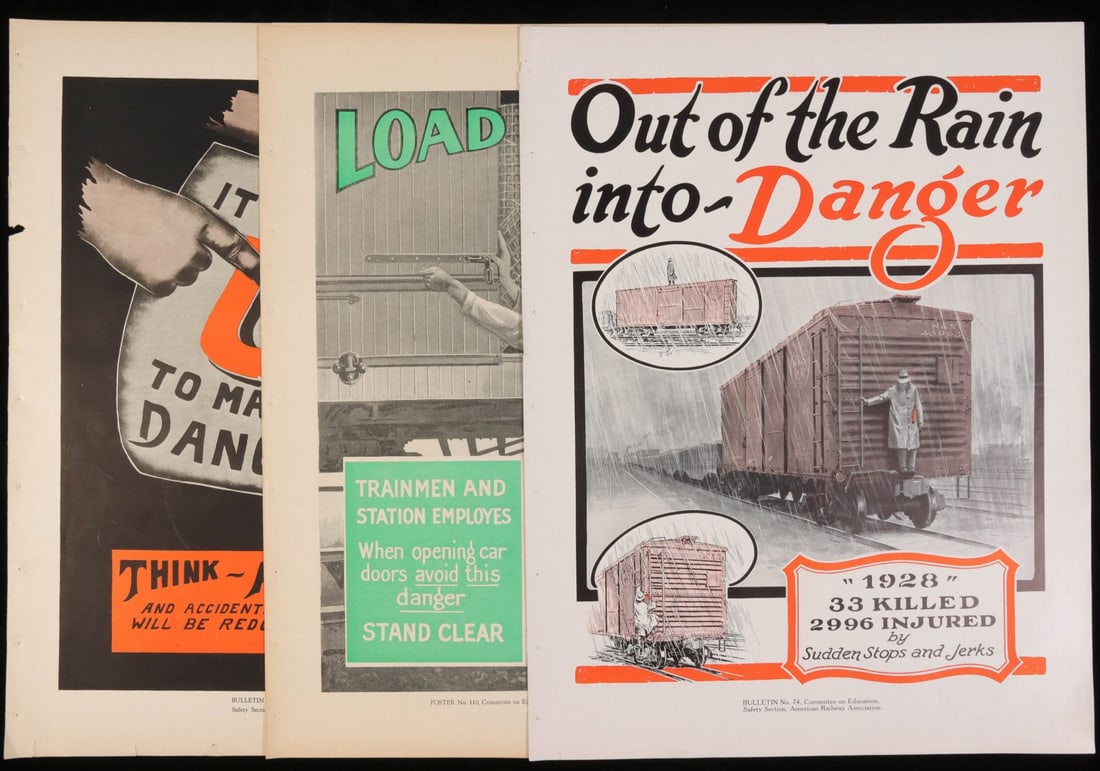 Three American Railway Association Safety Posters