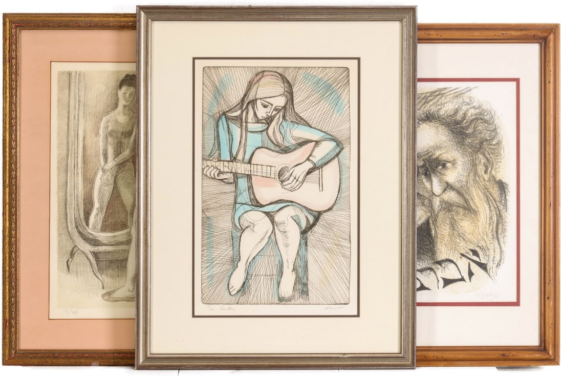 Irving Amen, Chaim Gross, Isaac Soyer Signed Prints Auction