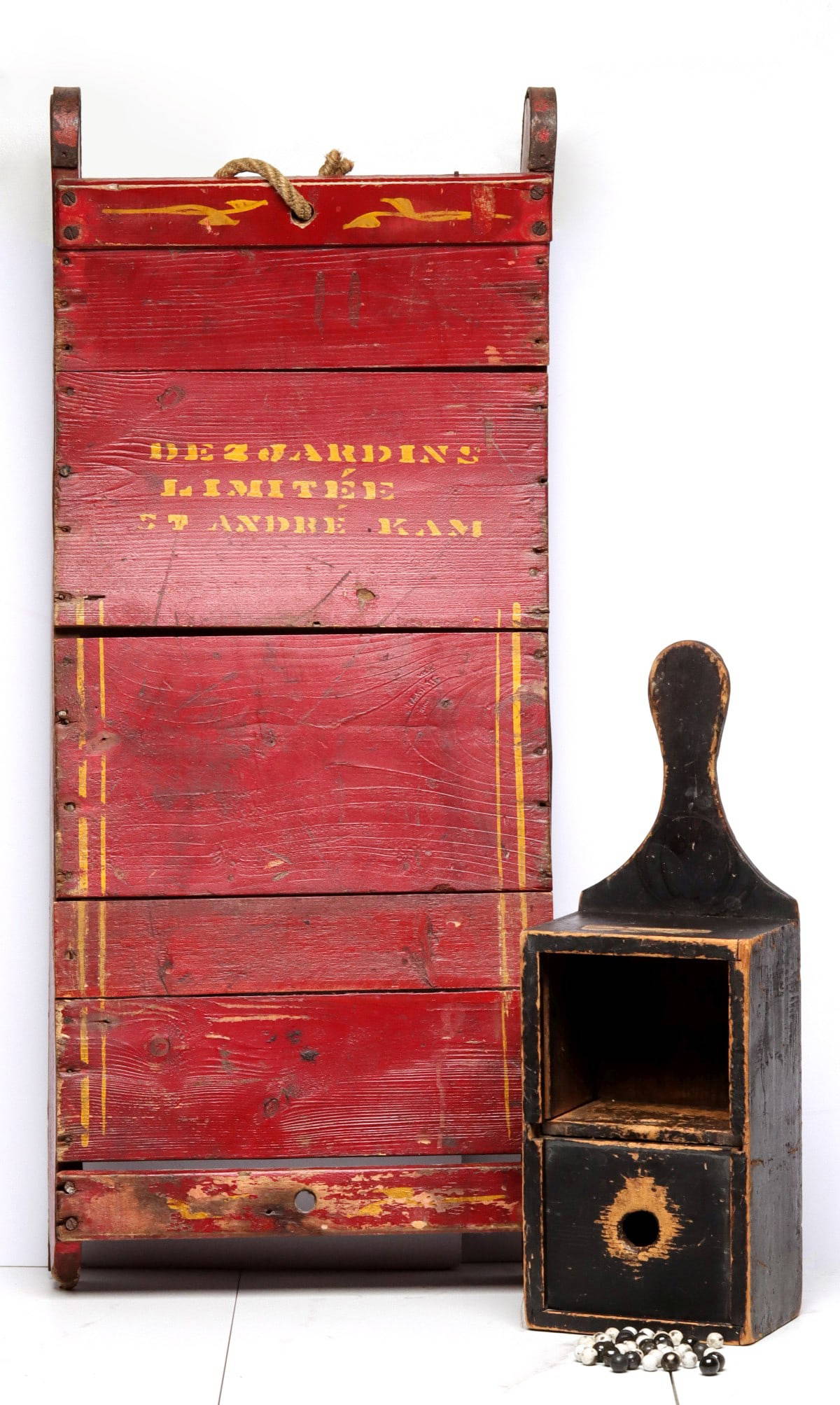Two 19th Century Objects In Old Original Paint Auction