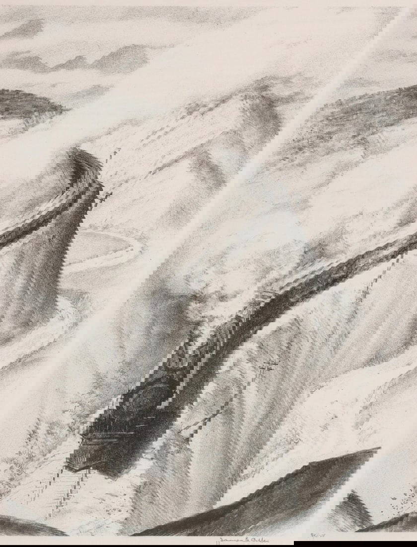 James E. Allen (1894-1964) Pencil Signed Lithograph Auction