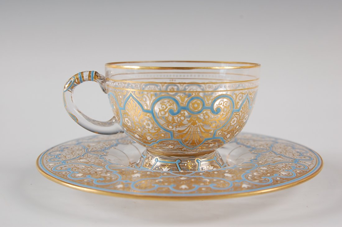 BOHEMIAN ART GLASS CUP AND SAUCER SET - Sep 29, 2012 | Soulis Auctions ...