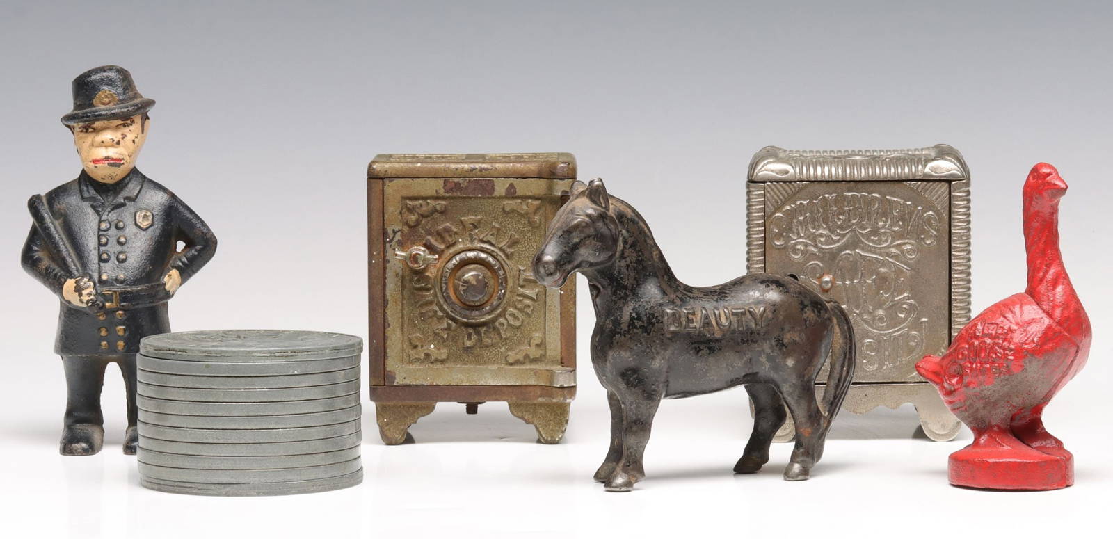 Antique, Vintage And Reproduction Cast Iron Banks Auction