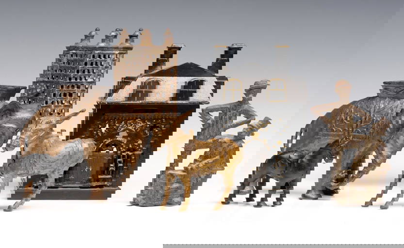 Six Antique Cast Iron Banks Including Mutt And Eff