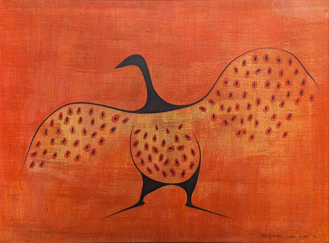 Benjamin Chee (1944-1977) Unusual Oil On Canvas Auction