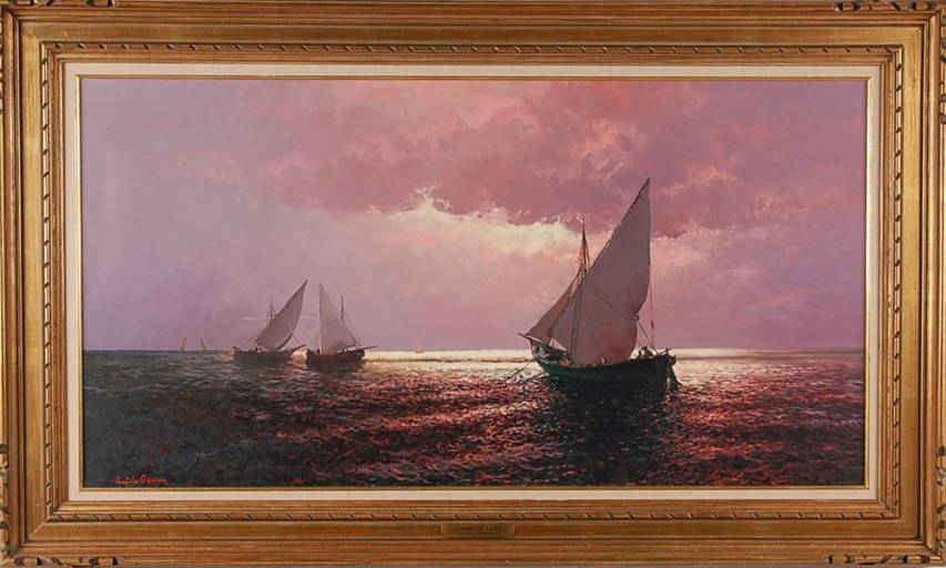 Guido Odierna (1913 1991) Oil On Canvas 'sunset At