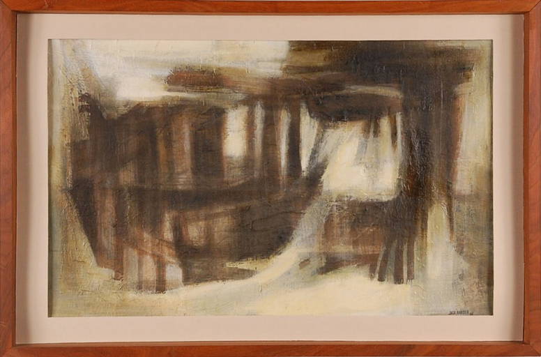 Jack Barber Oil On Canvas, Leavenworth Kansas Fede