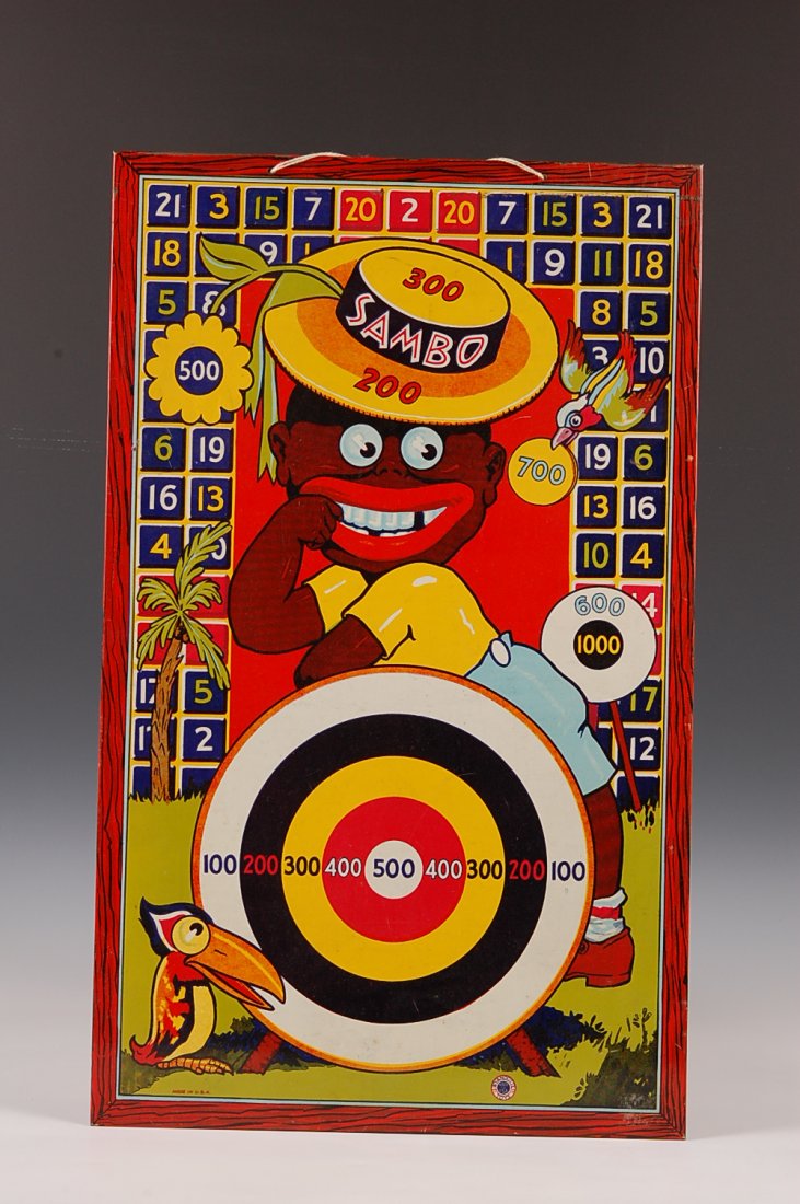 SAMBO TIN LITHO TARGET GAME BOARD
