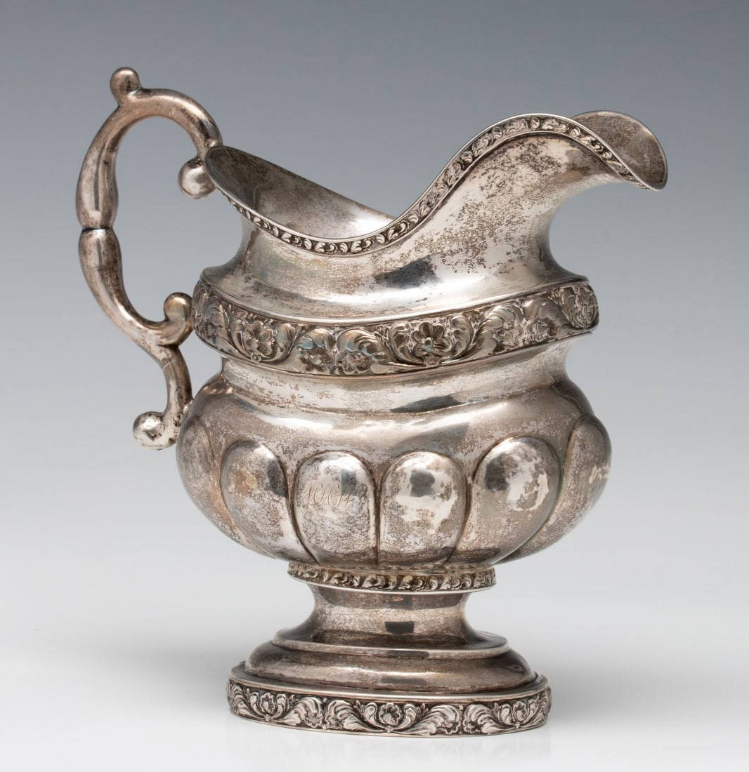 An American Coin Silver Pitcher Signed J. Crawford Auction