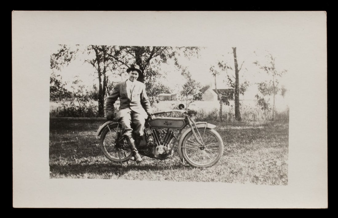 Two Real Photo Post Cards With Early Pope Motorcycle Auction