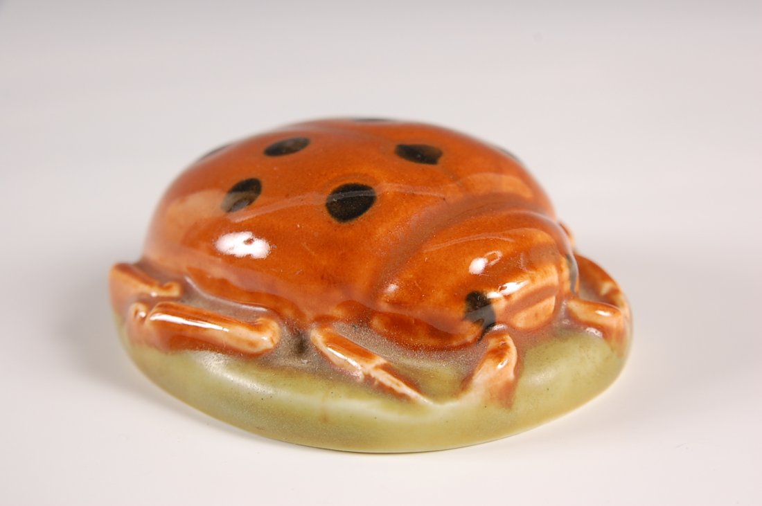 RARE 1937 ROOKWOOD POTTERY LADYBUG PAPERWEIGHT