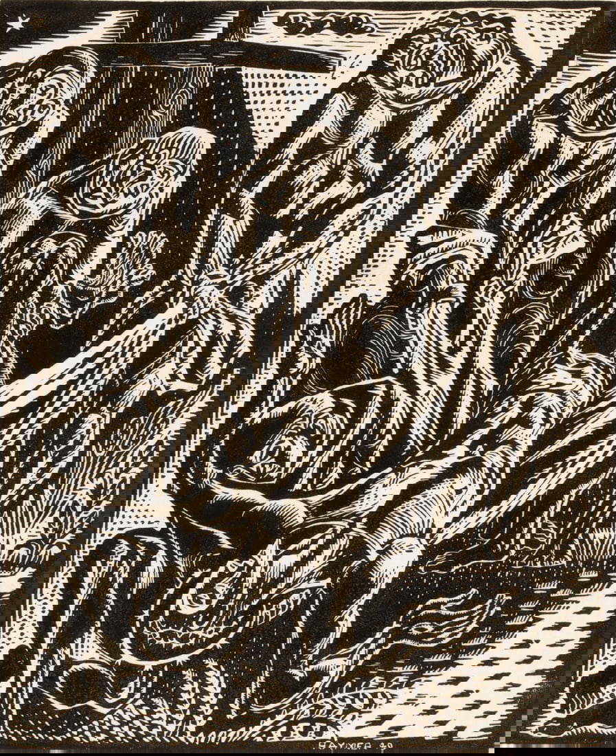 Lester Raymer (1907-1991) Pencil Signed Block Print Auction