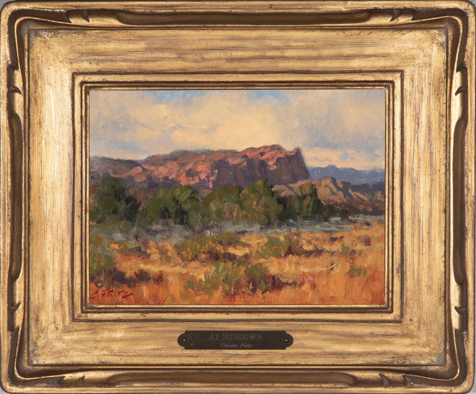 Charles Fritz (born 1955) Western Landscape Oil Auction