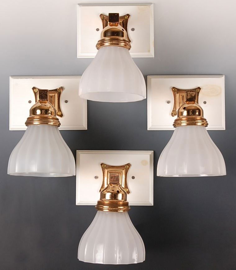 FOUR RAILROAD CAR LIGHTS