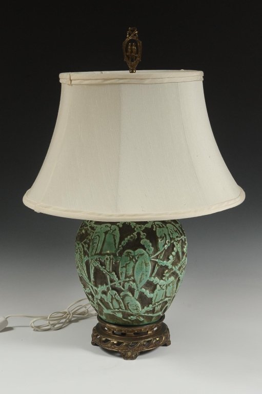 SCARCE STANGL POTTERY LOVEBIRDS TABLE LAMP