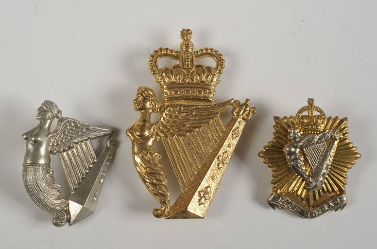 Thirteen Irish And Related Unit Cap Badges