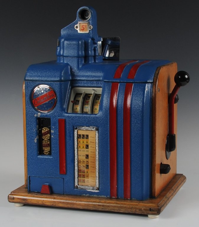 1930S GROETCHEN COLUMBIA 5 CENT MINIATURE SLOT MACHINE