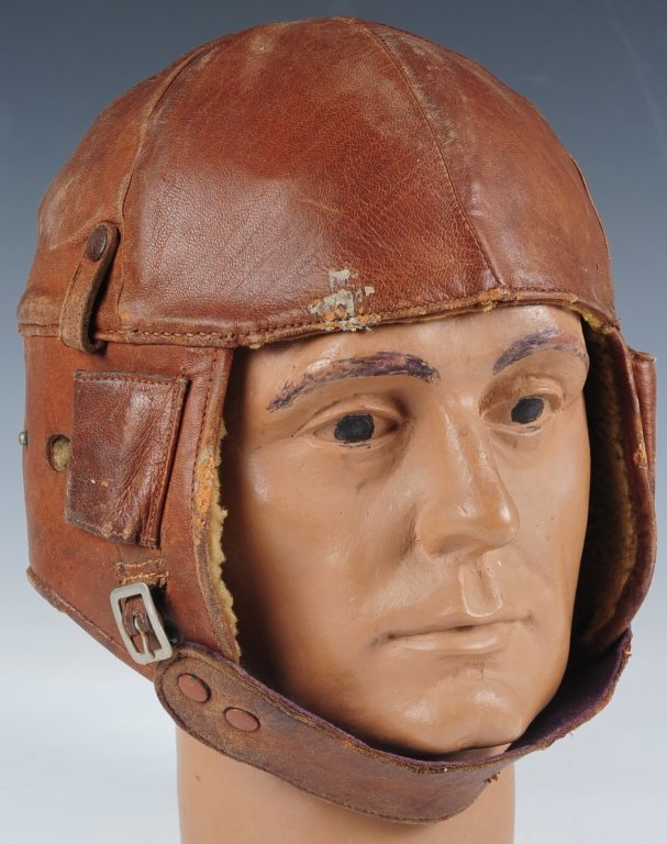 WWI US ARMY AIR SERVICE AVIATORS LEATHER FLYING HELMET