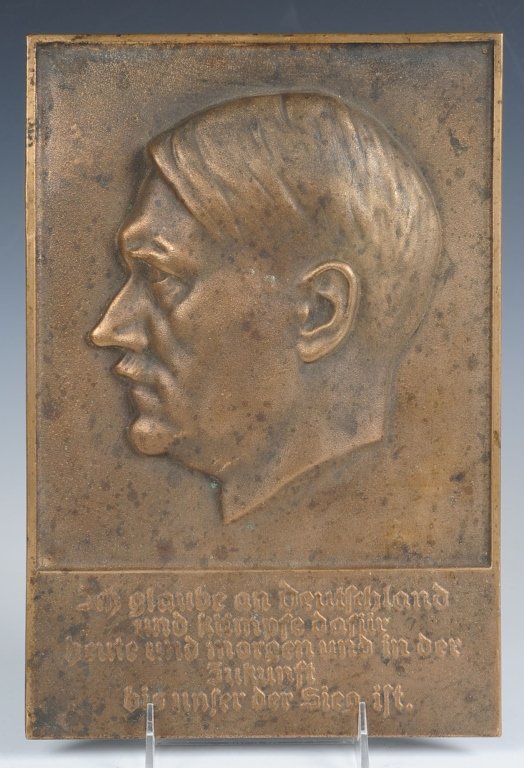 WWII BRONZE HITLER 'PLAQUE' - Mar 29, 2015 | Soulis Auctions in MO