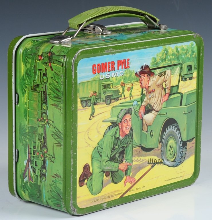 1966 GOMER PYLE USMC LUNCH BOX - Apr 01, 2015 | Soulis Auctions in MO