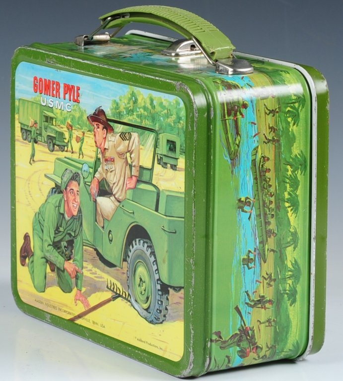 1966 GOMER PYLE USMC LUNCH BOX - Apr 01, 2015 | Soulis Auctions in MO