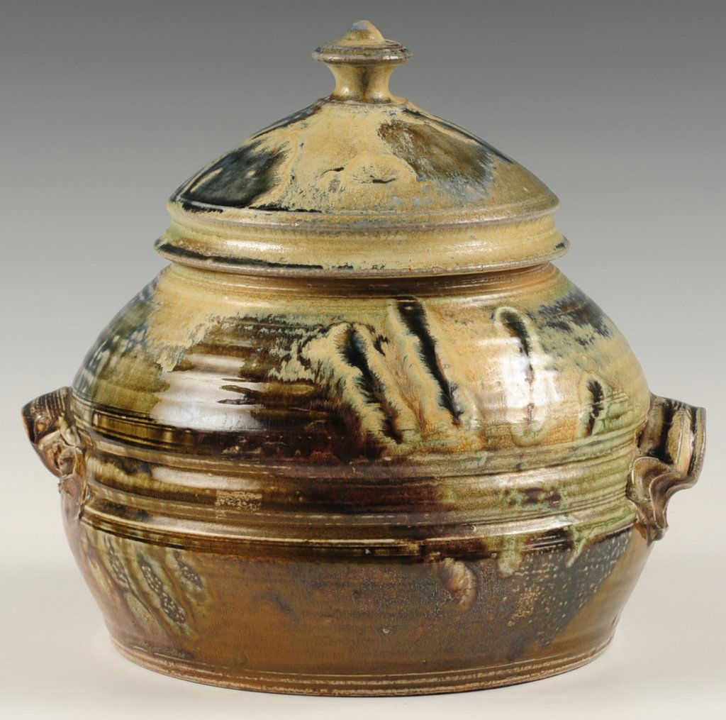 TIMOTHY MATHER (B. 1944) STUDIO POTTERY COVERED VESSEL