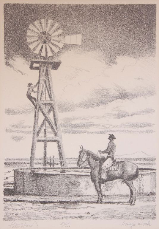 PETER HURD (1904 - 1984) PENCIL SIGNED LITHOGRAPH