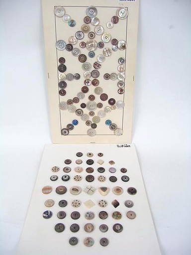 126 Stained And Carved Antique Shell Buttons