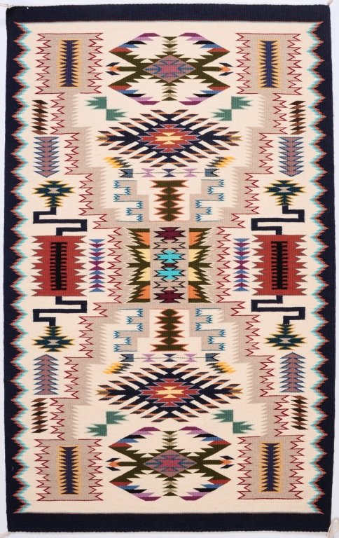 AN INCREDIBLE CONTEMPORARY STORM PATTERN NAVAJO RUG