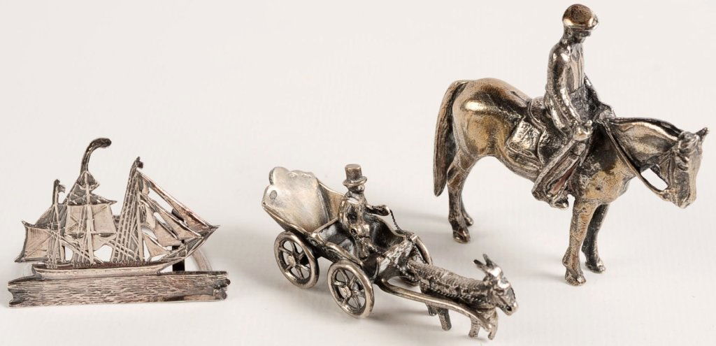 Three Dutch .800 Silver Miniatures