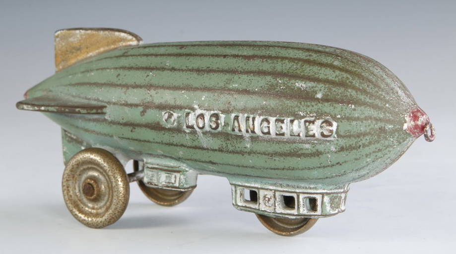 Cast Iron Pull Along Los Angeles Zeppelin Toy