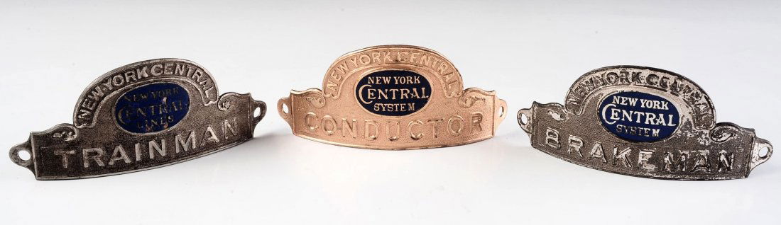 Three New York Central System Railroad Cap Badges