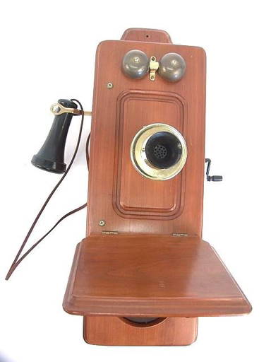 Solid Cherry Old Fashion Crank Wall Telephone