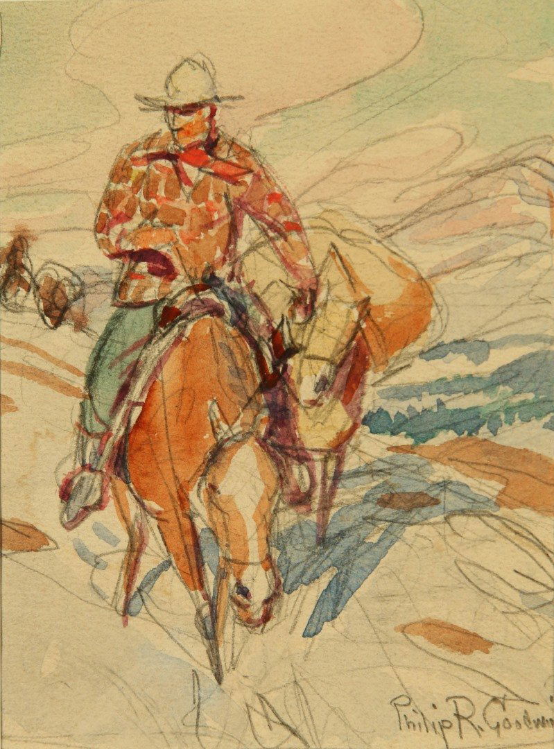 PHILIP GOODWIN (1881-1935) MIXED MEDIA ON PAPER