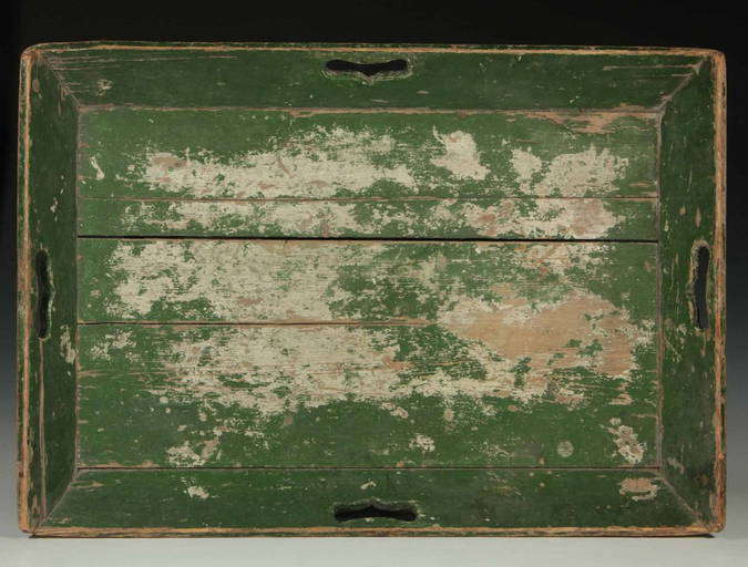 Pennsylvania Splay Sided Tray In Old Green Paint