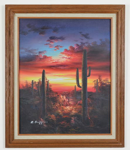"desert Sunset" By Artist Bernard Duggan