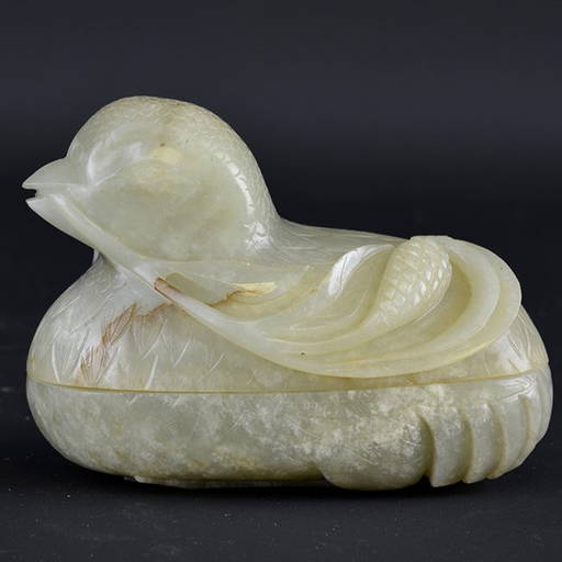 A Chinese Jade Model Of A Duck