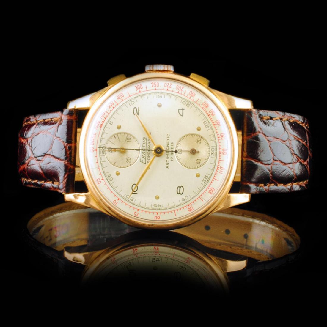 EXACTUS 18K Rose Gold 36mm Chronograph Watch
