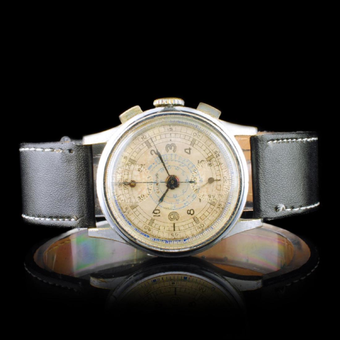 CLINTON Swiss 17-Jewel 33mm Chronograph Watch