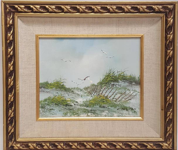 Original Oil Painting By C. Melton Deserted Cove