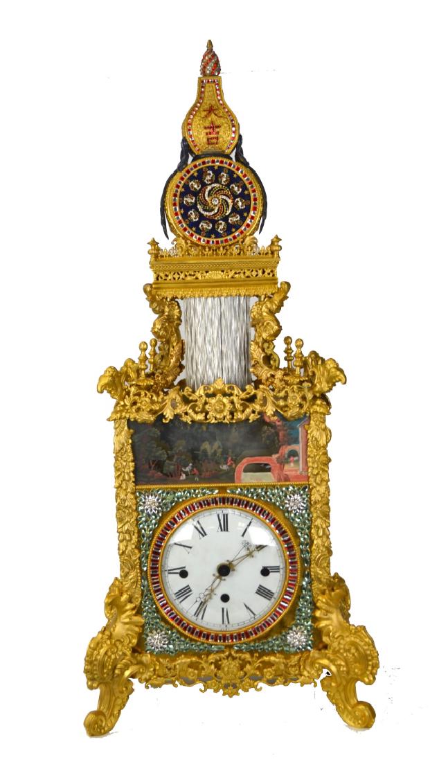RARE CHINESE AUTOMATON BRACKET CLOCK