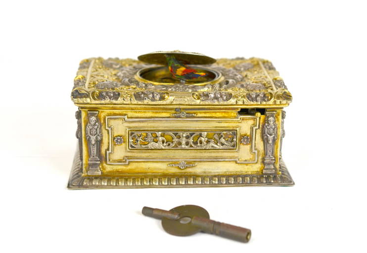Silver Gilt Singing Bird Music Box