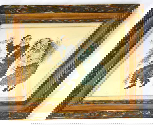 Framed Lithography " Mitzvah Dance"